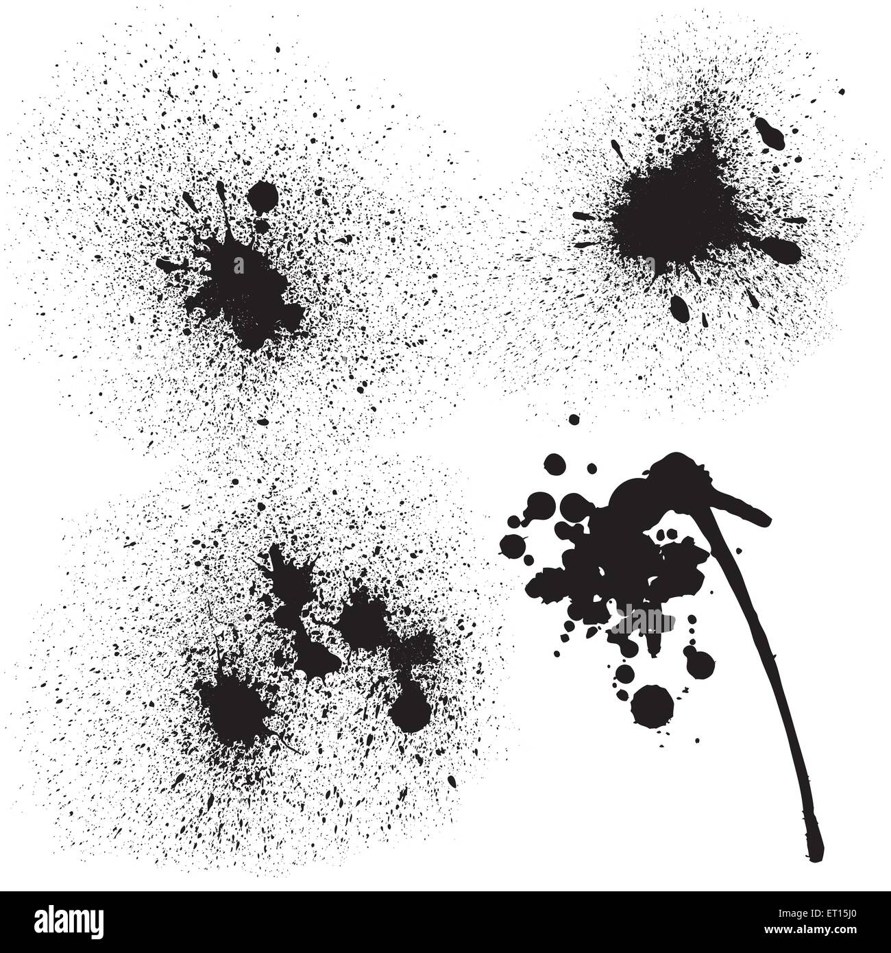 Set of isolated grunge paint splashes. RGB EPS 10 vector illustration ...