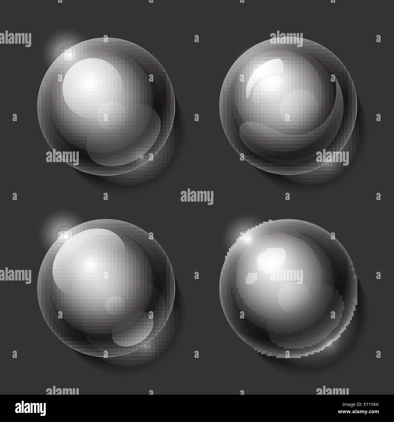 Realistic shiny transparent glass spheres set. RGB EPS 10 vector ...