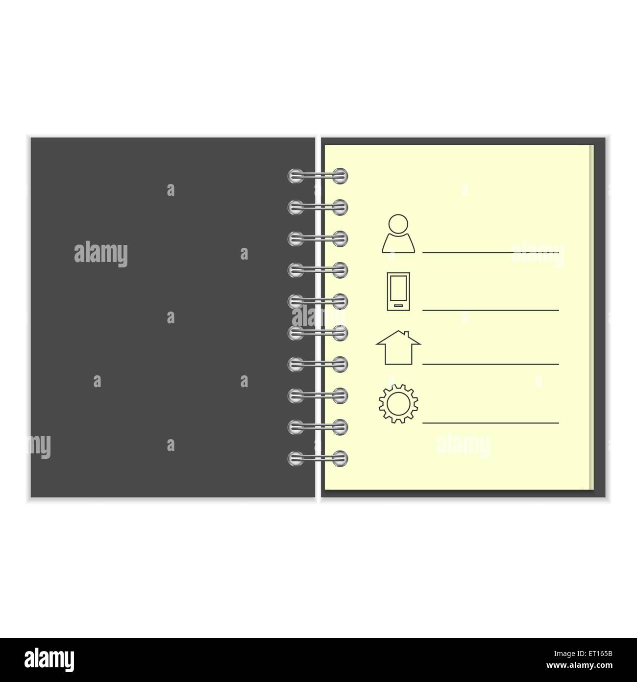 Ring-bound notebook with personal information Stock Vector Image & Art ...