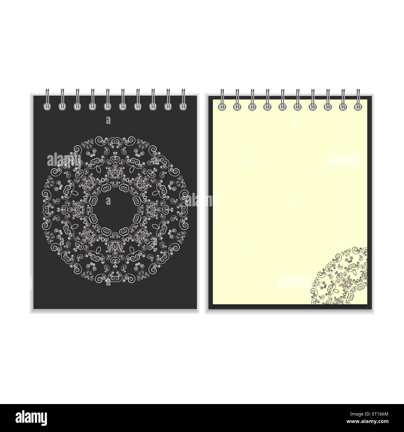 Black cover notebook with round ornate pattern Stock Vector Image & Art ...