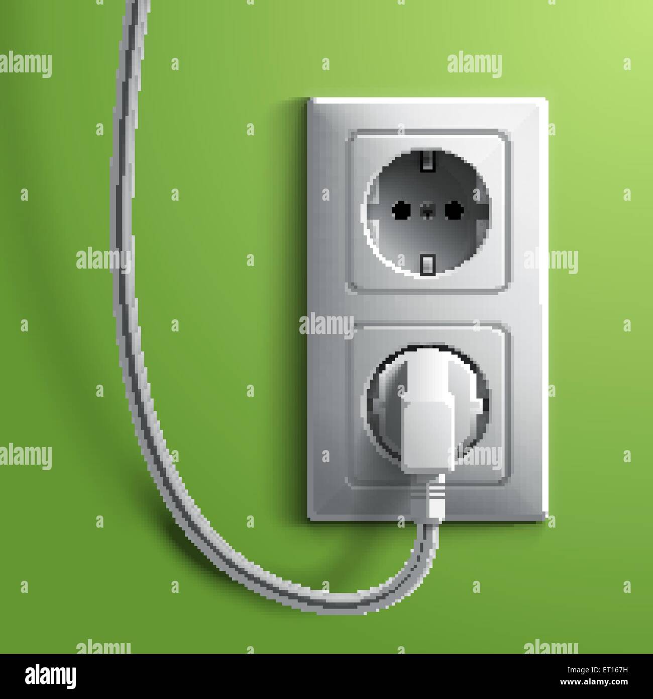 Electric double socket Stock Vector Images - Alamy