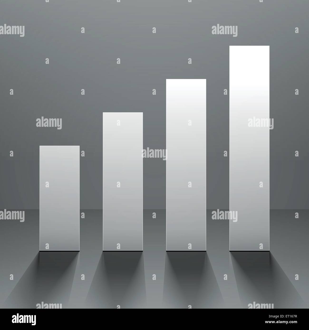 Infographics white paper stripes chart with realistic shadows on grey ...