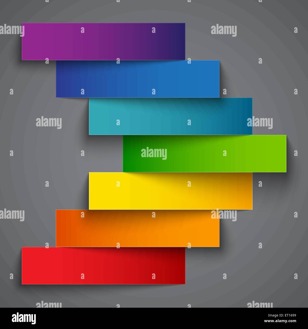 Colorful rainbow paper stripe banners arrow on dark grey background ...