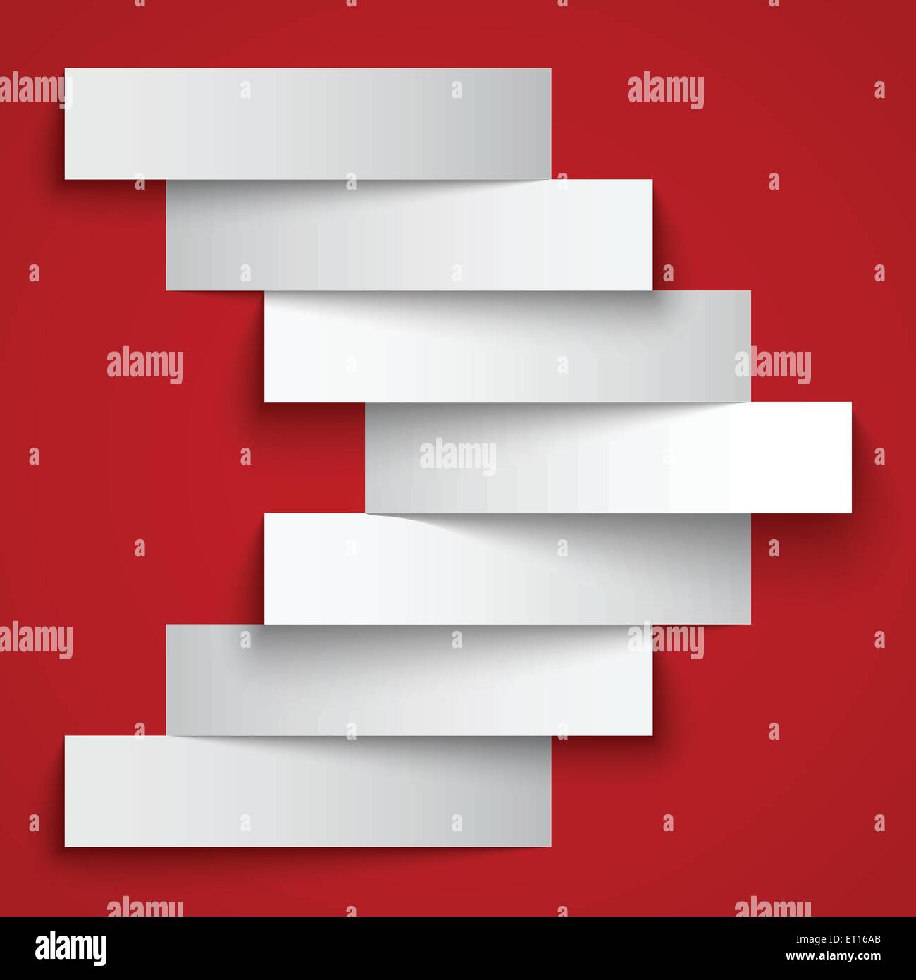 White paper stripe banners arrow on dark red background. RGB EPS 10 ...