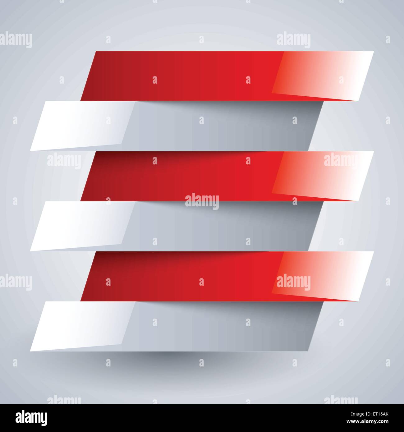 Infographics shiny white and red metallic rectangle banners with ...