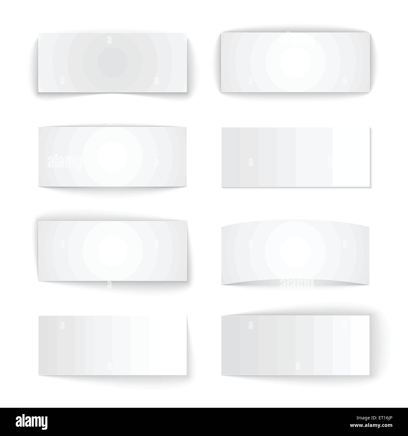 Set of isolated blank paper banners with transparent shadows on white ...