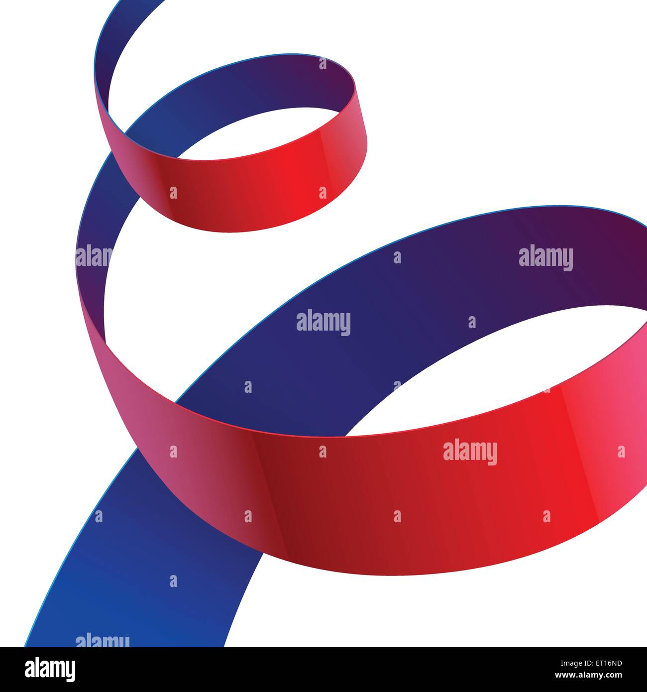 Red and purple shiny textured fabric curved ribbon on white background ...