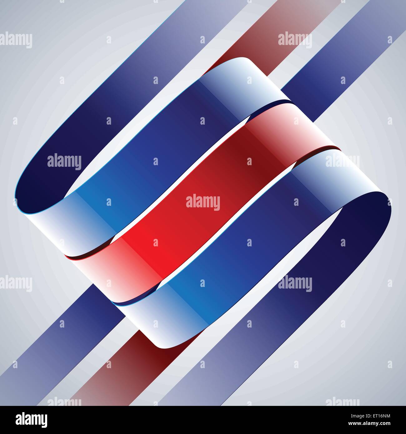Red and blue shiny curved ribbons on white background. RGB EPS 10 ...