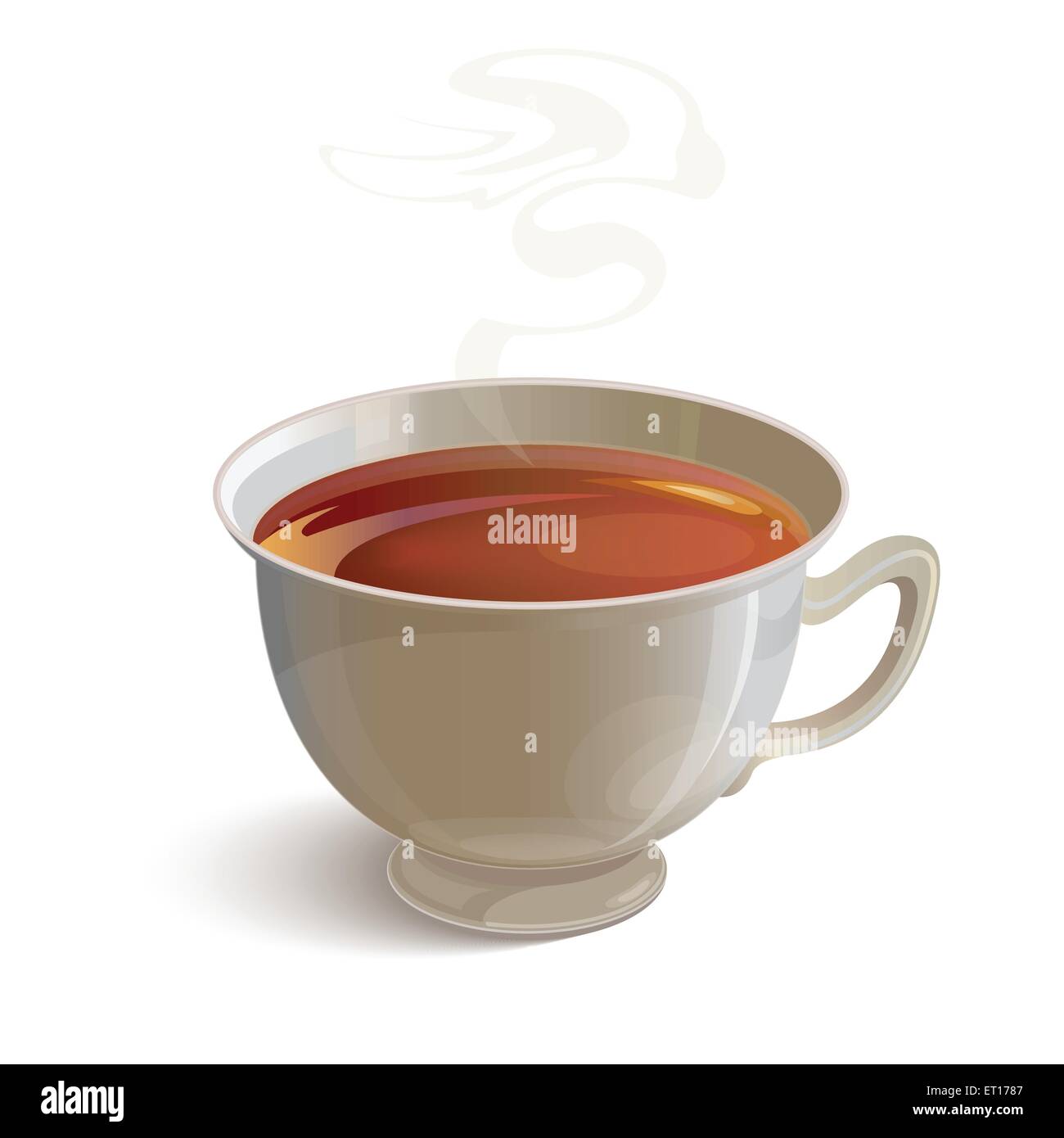 Isolated realistic white tea cup on white background. RGB EPS 10 vector ...