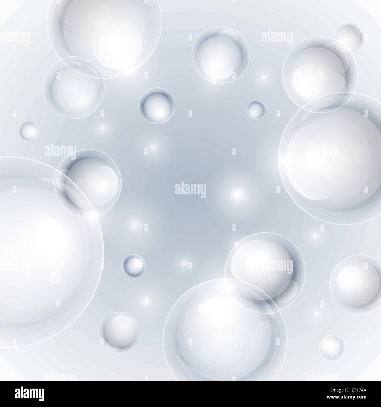 Realistic shiny transparent water drop bubbles on light grey background ...