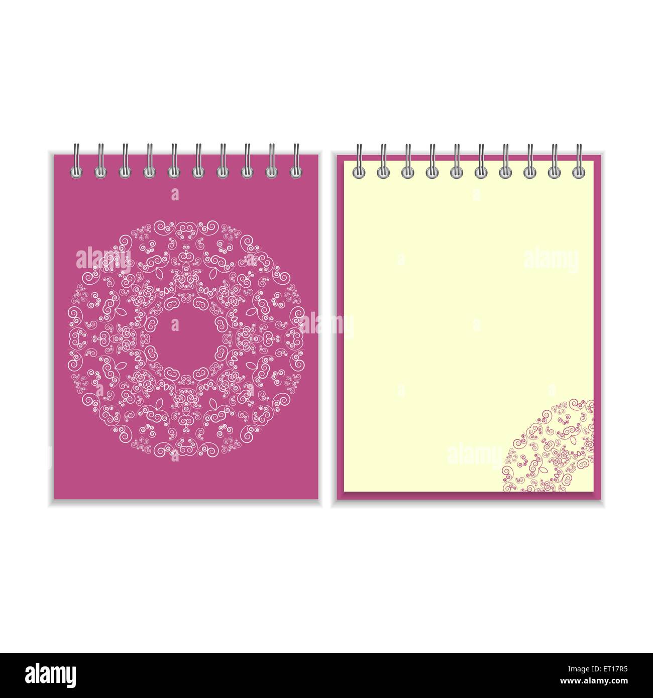 Purple cover notebook with round ornate pattern Stock Vector Image ...