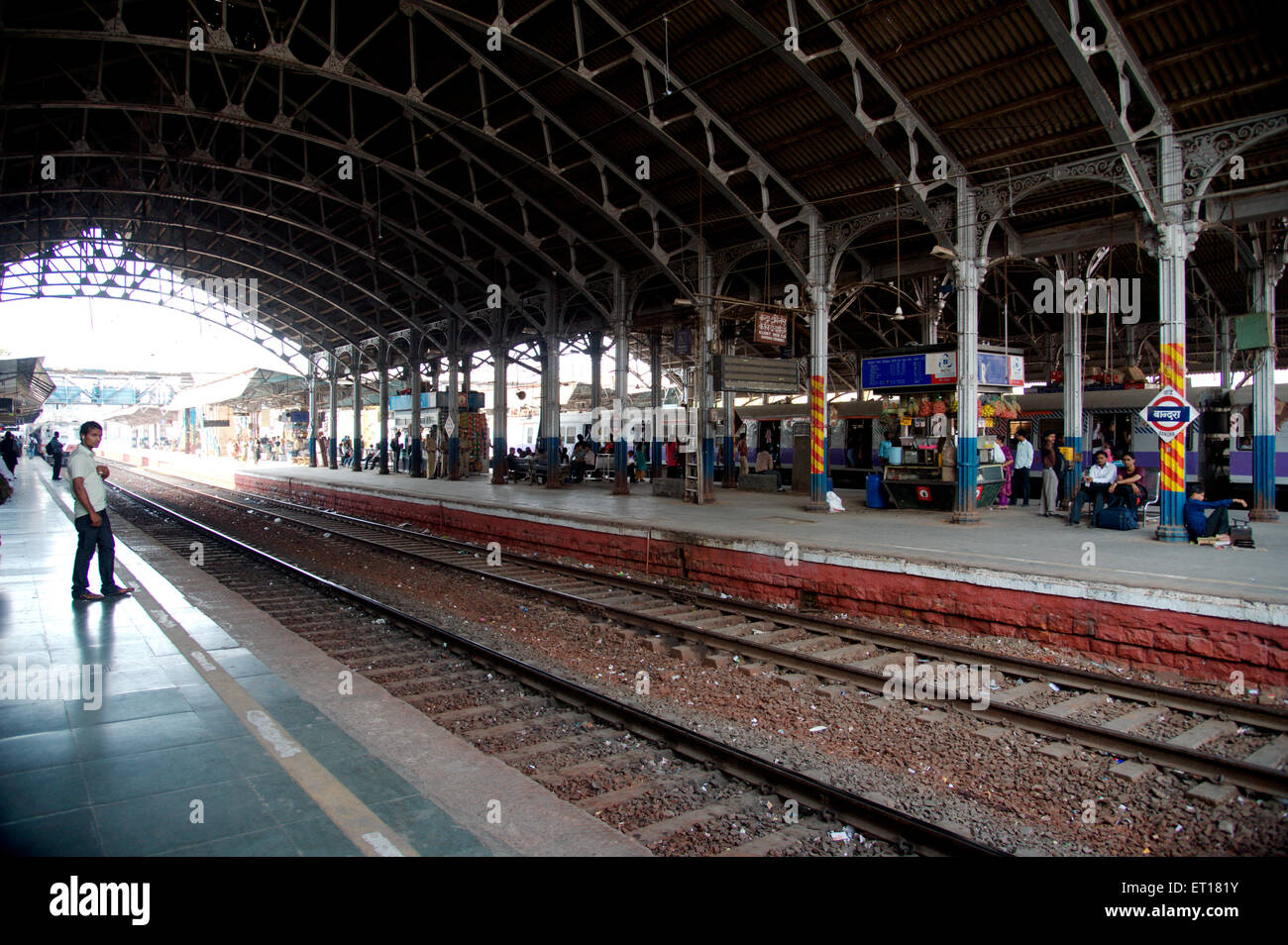 Railway station platform Bandra Bombay Mumbai Maharashtra India Asia ...