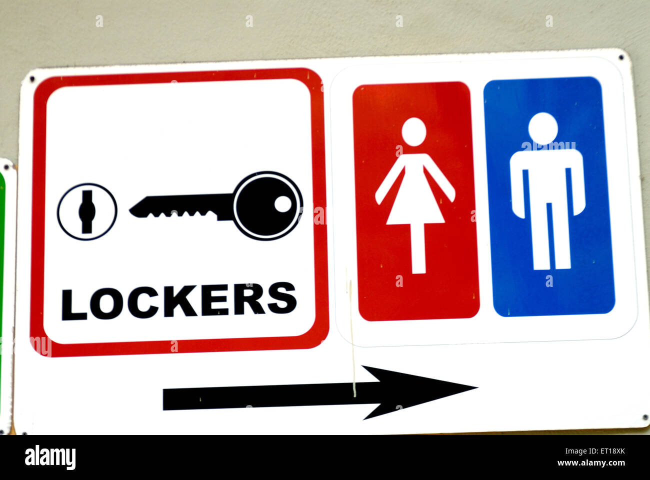 lockers for men and women sign Stock Photo - Alamy