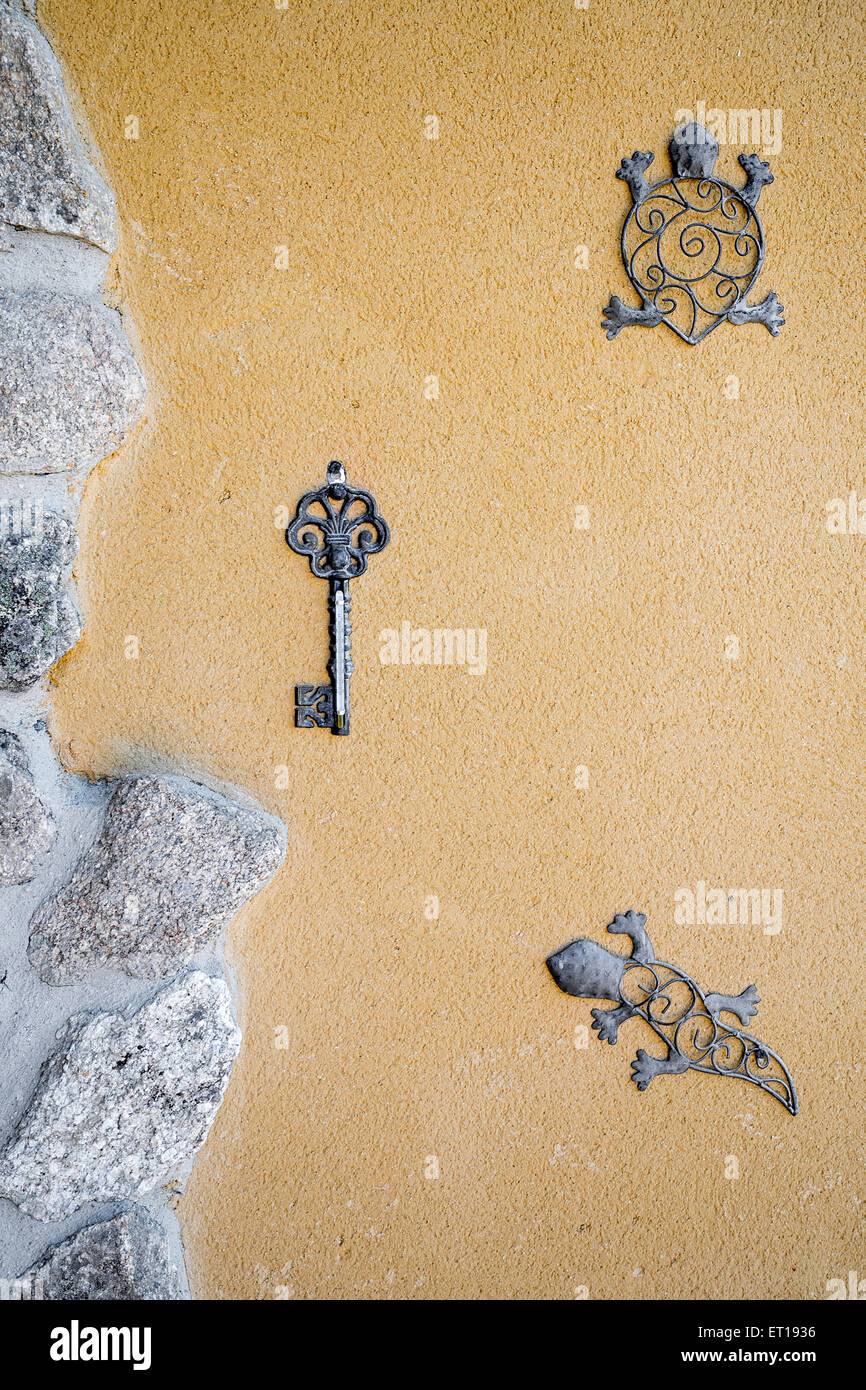 Porch decorated with iron crafts Stock Photo - Alamy