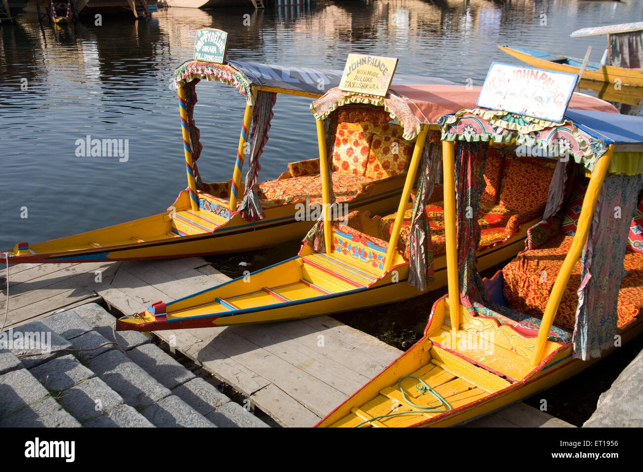 Shikara boats ; dal lake ; Srinagar ; Jammu and Kashmir ; India Stock ...