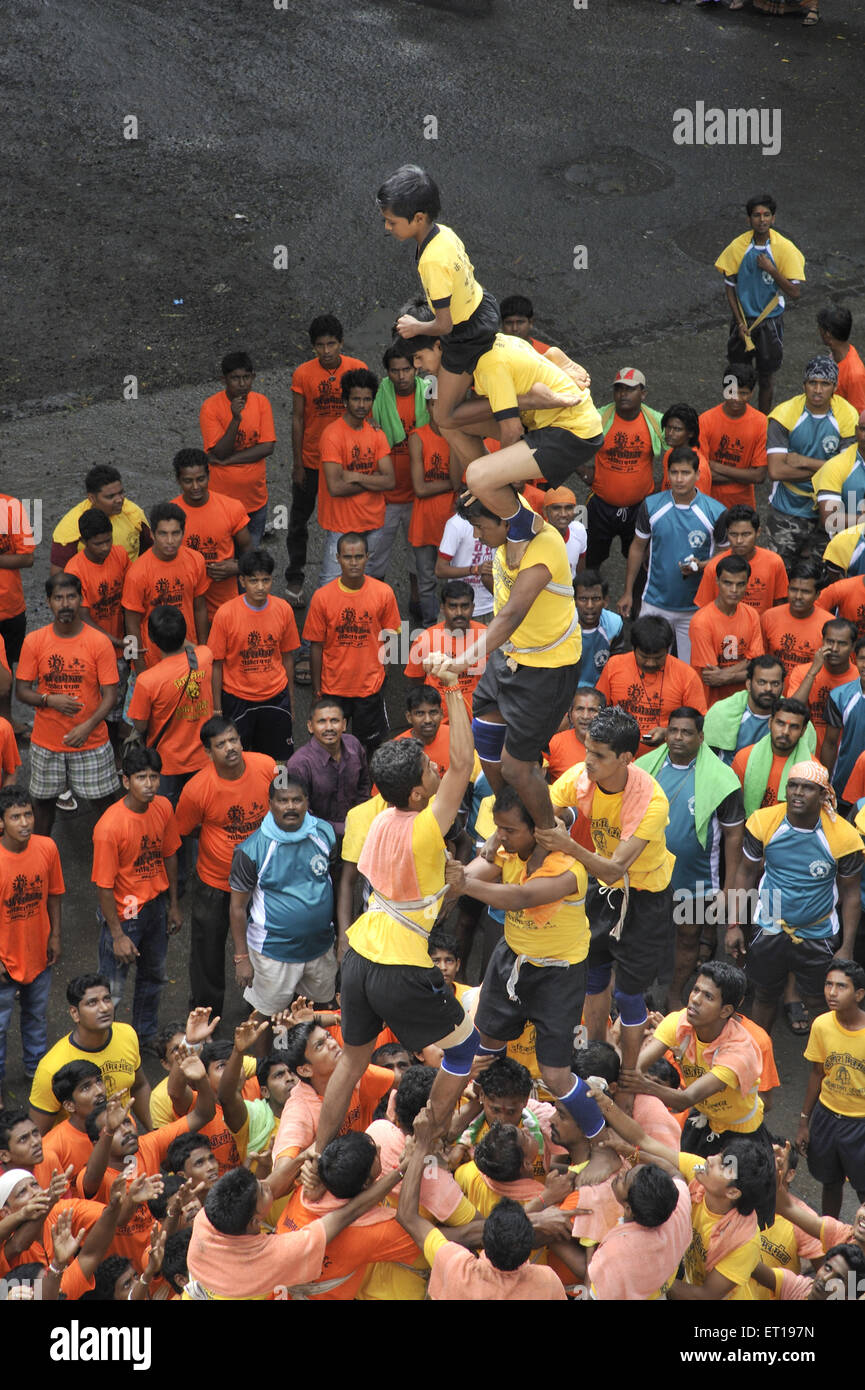 Human Pyramid dahihandi Festival at Dadar Mumbai Maharashtra India ...