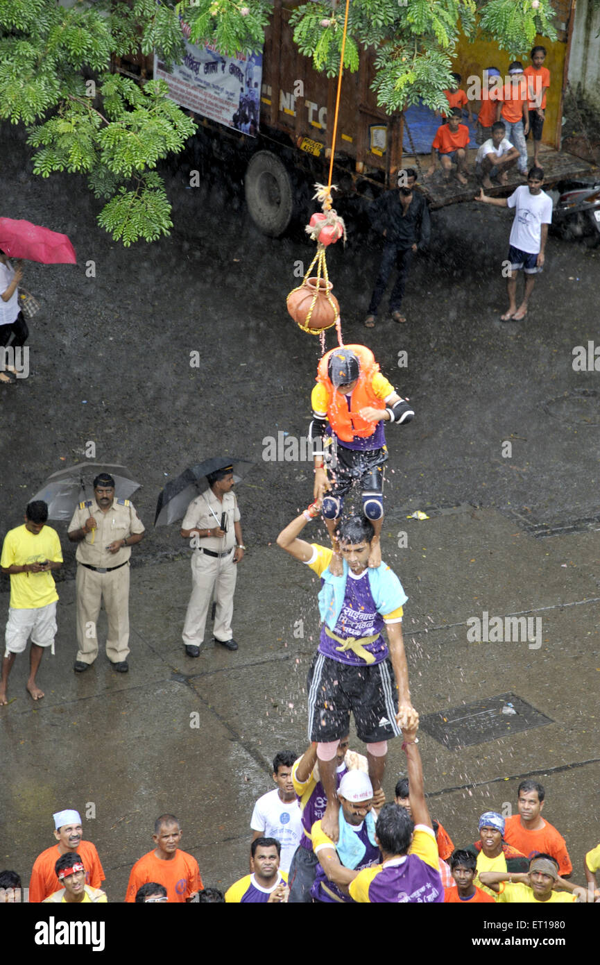 Human Pyramid Janmashtami Festival at Dadar Mumbai Maharashtra India ...