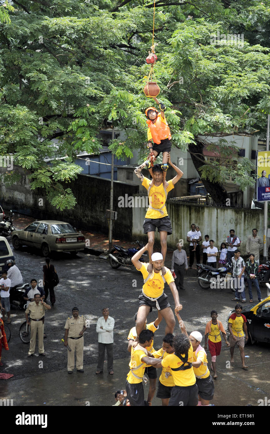 Human Pyramid Janmashtami Festival at Dadar Mumbai Maharashtra India ...
