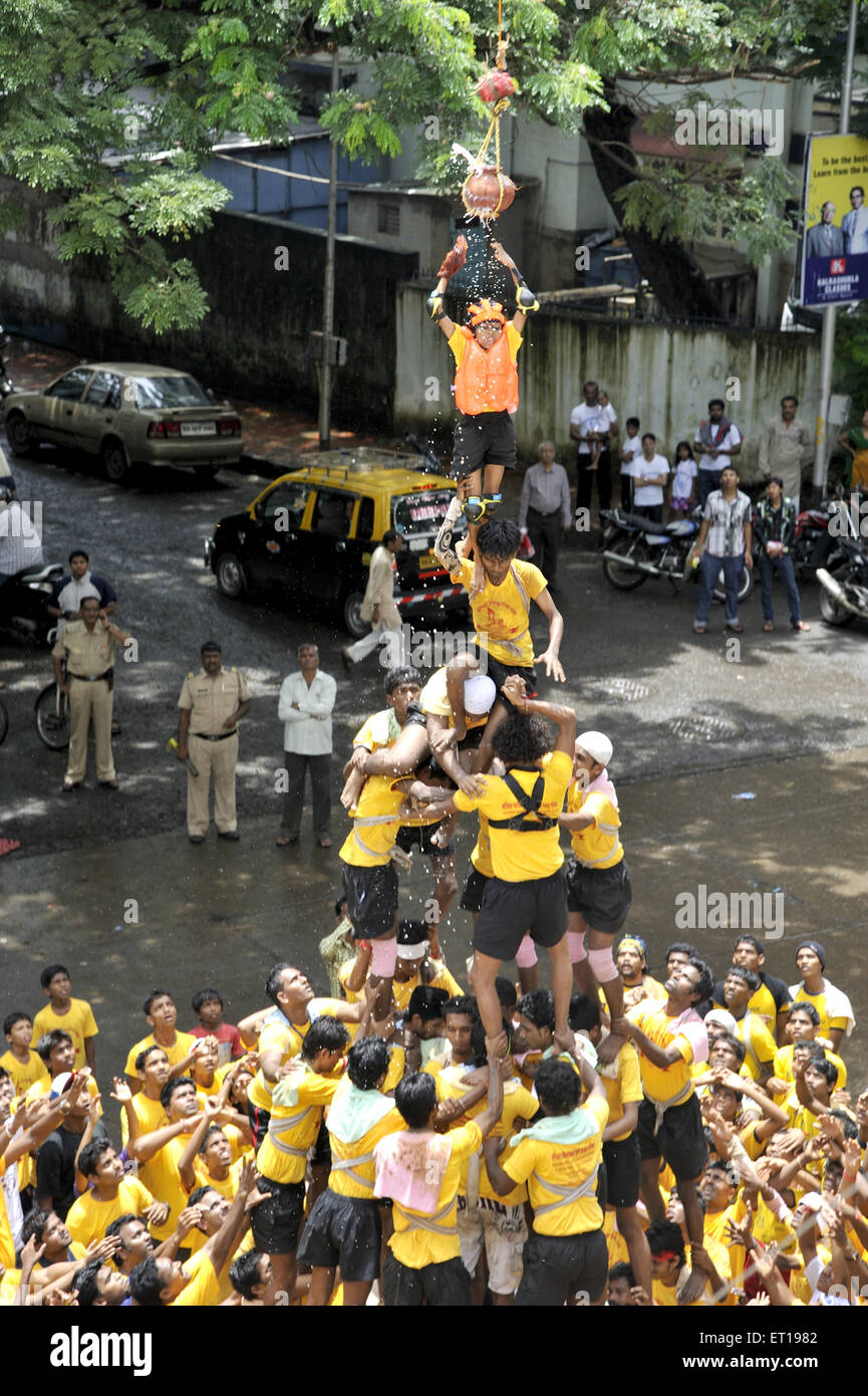 Human Pyramid Janmashtami Festival at Dadar Mumbai Maharashtra India ...