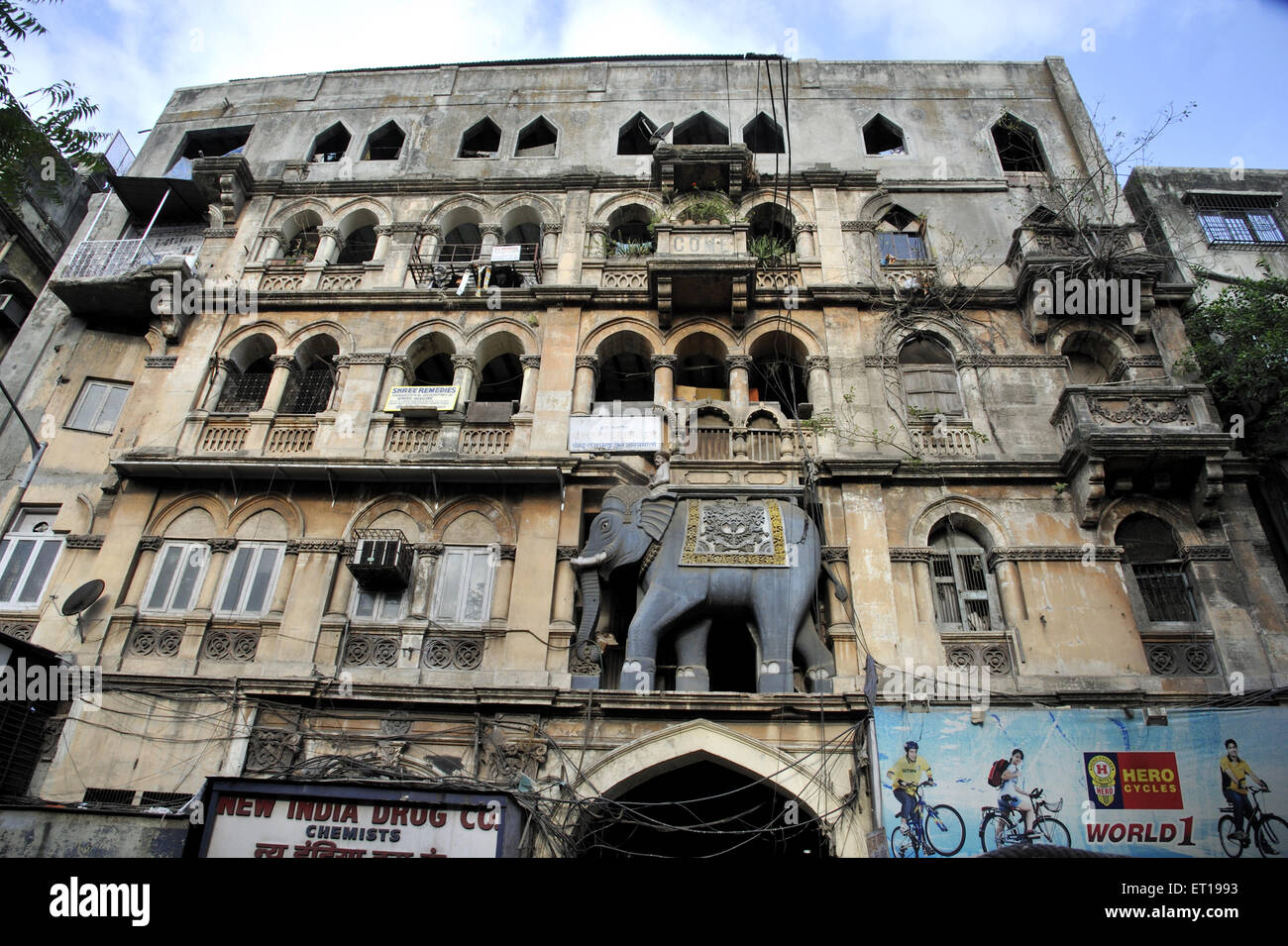 Elephant building kalbadevi bombay mumbai hi-res stock photography and ...