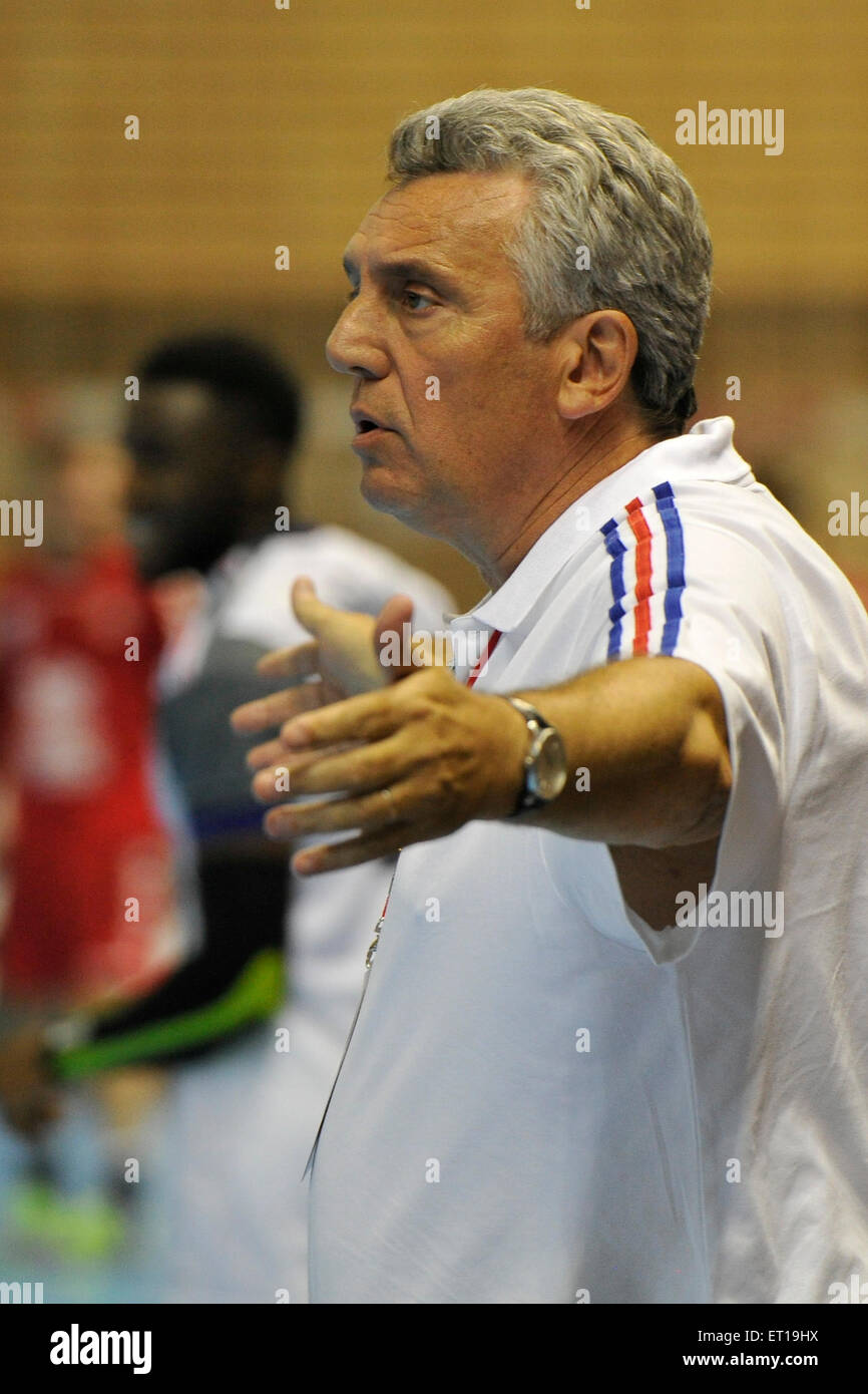 French coach Claude Onesta during qualifying handball match Czech ...