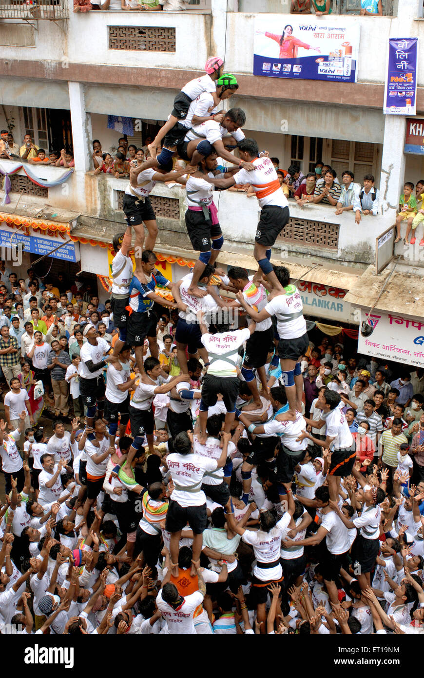 Human pyramid trying to climb in janmashtami gokulashtami festival ...