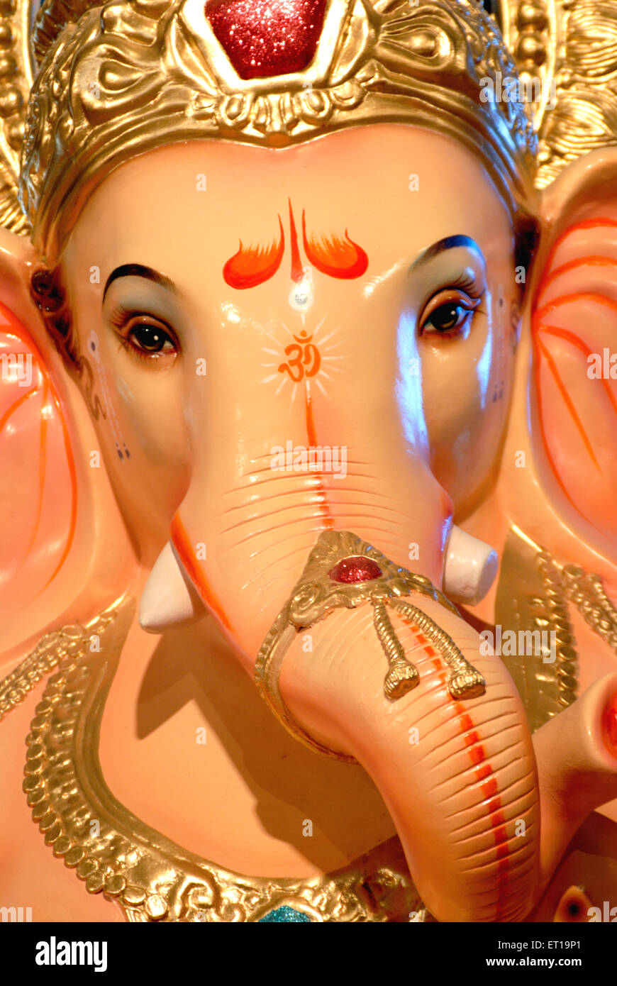 Idol of lord ganpati in ganesh festival ; Bombay Mumbai ; Maharashtra ...