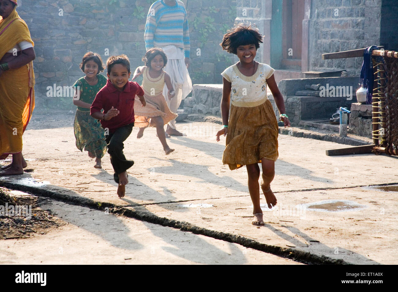 Indian Children Playing Street High Resolution Stock Photography and ...