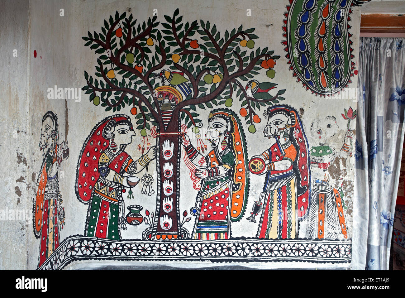 Wall painting, Madhubani painting, Mithila painting, Madhubani ...