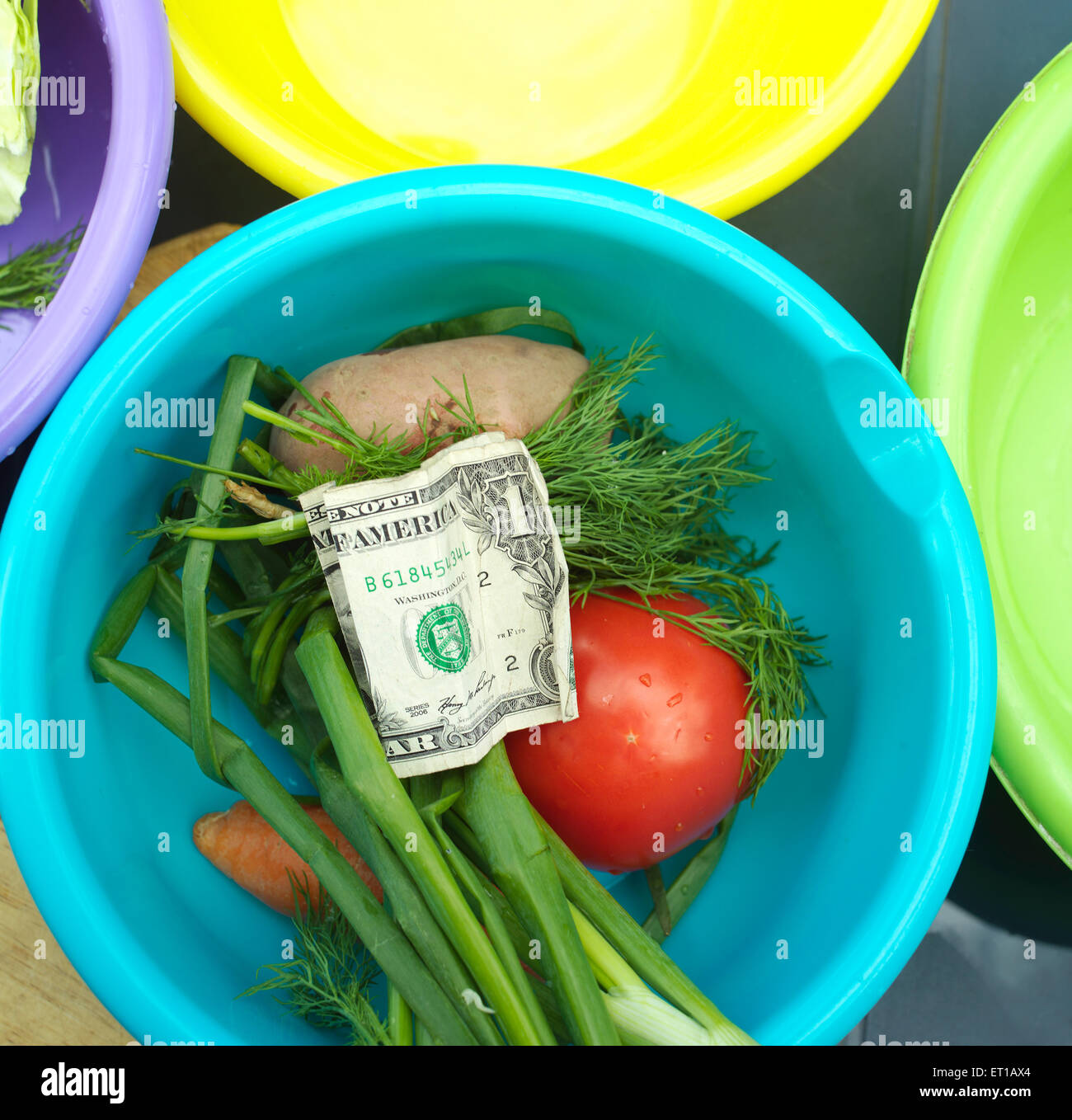 Dollar And Vegetables Stock Photo - Alamy