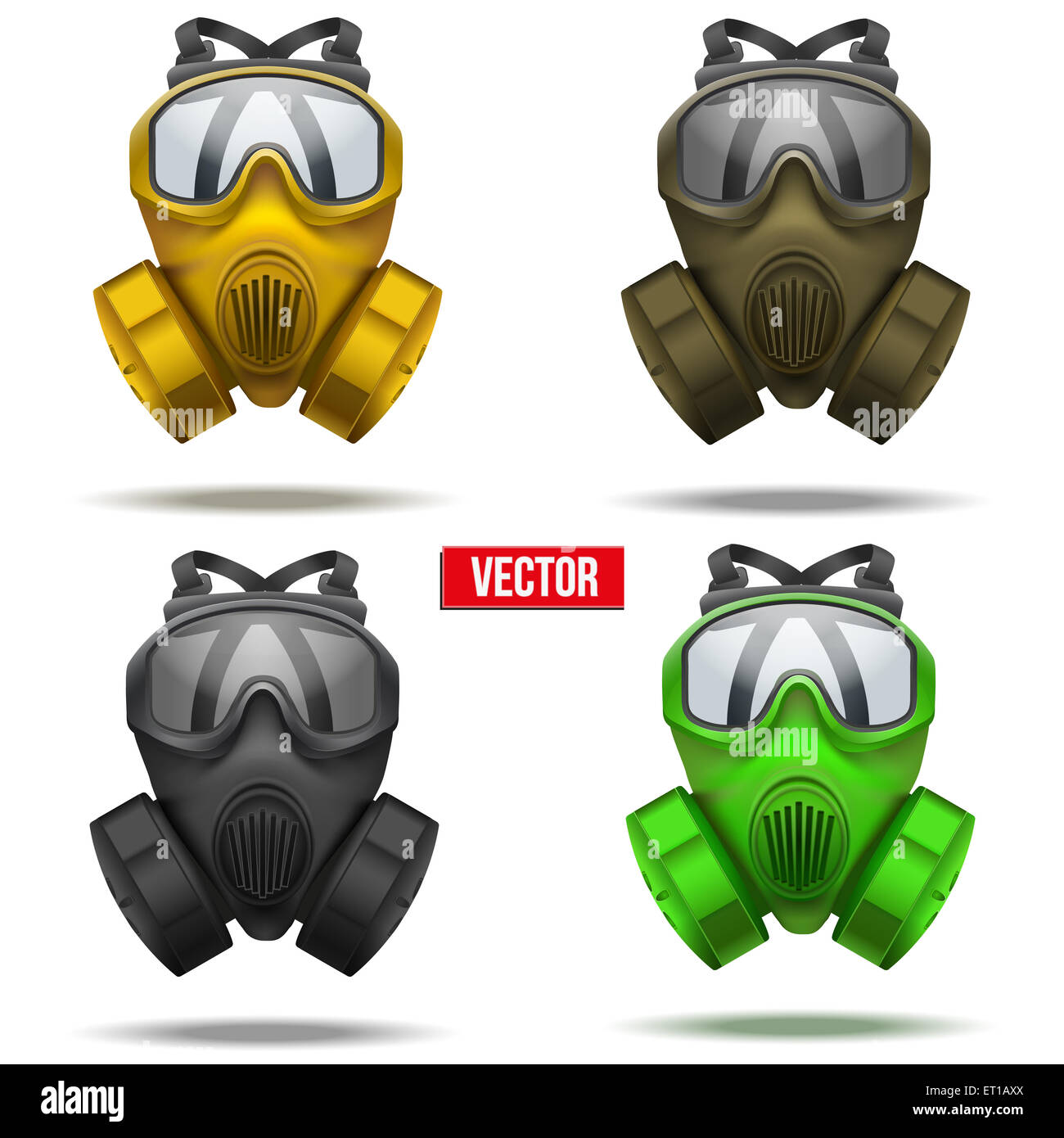Set of gas mask respirator. Vector Illustration Stock Photo - Alamy