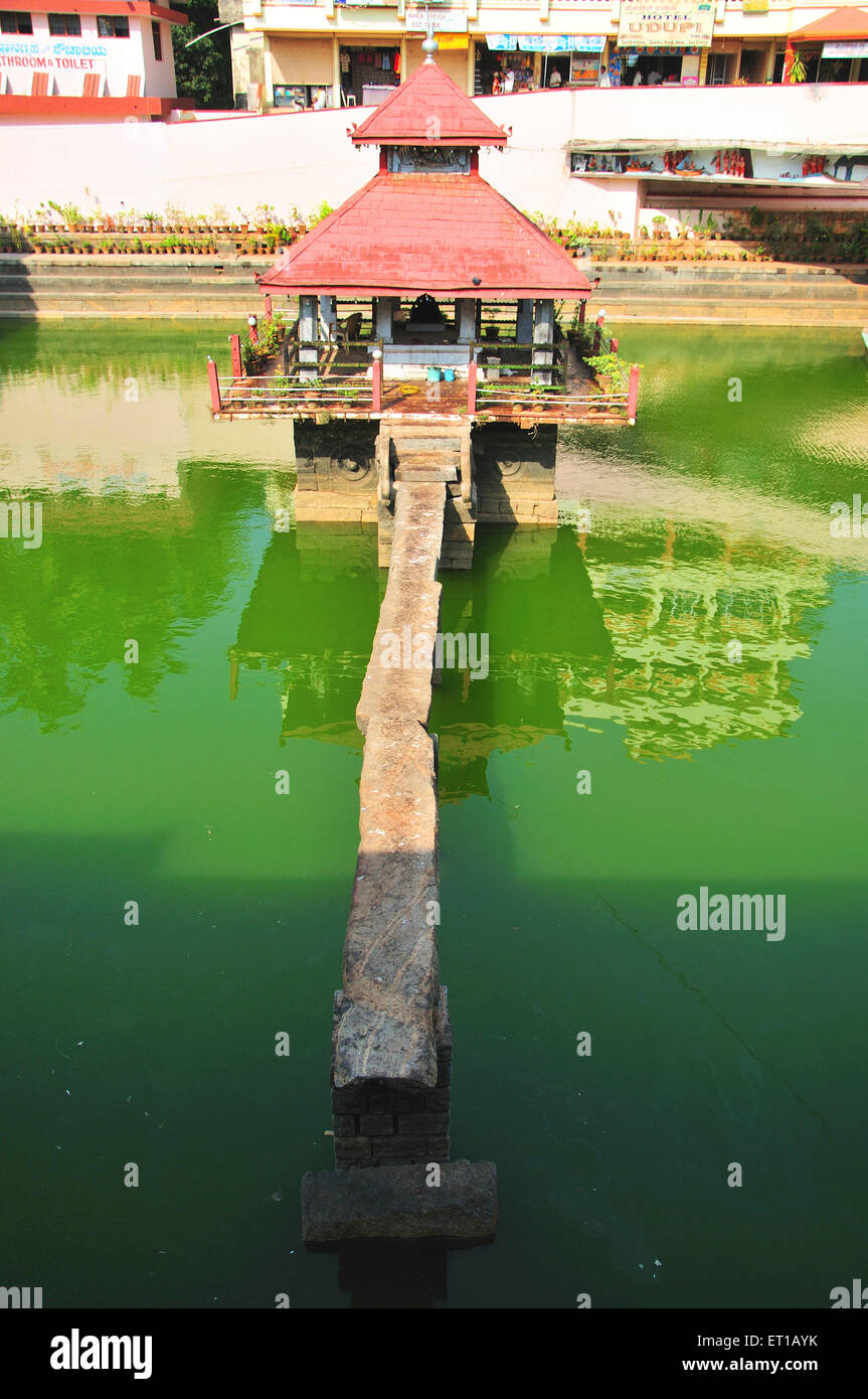 Temple pond ; Shri Krishna Matha ; Shri Krishna Math temple ; Udupi ...