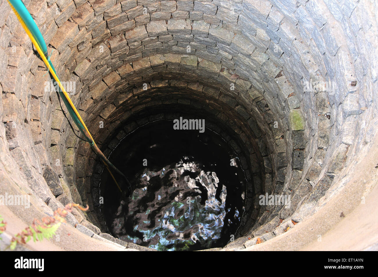 stone bricks well ; Athradi ; Manipal ; Karnataka ; India Stock Photo ...