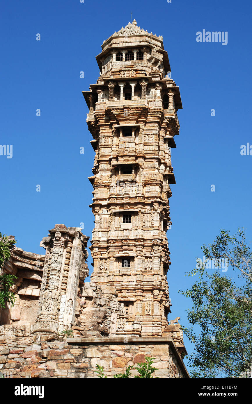 Vijaya stambh or victory tower ; Chittorgarh ; Rajasthan ; India Stock ...