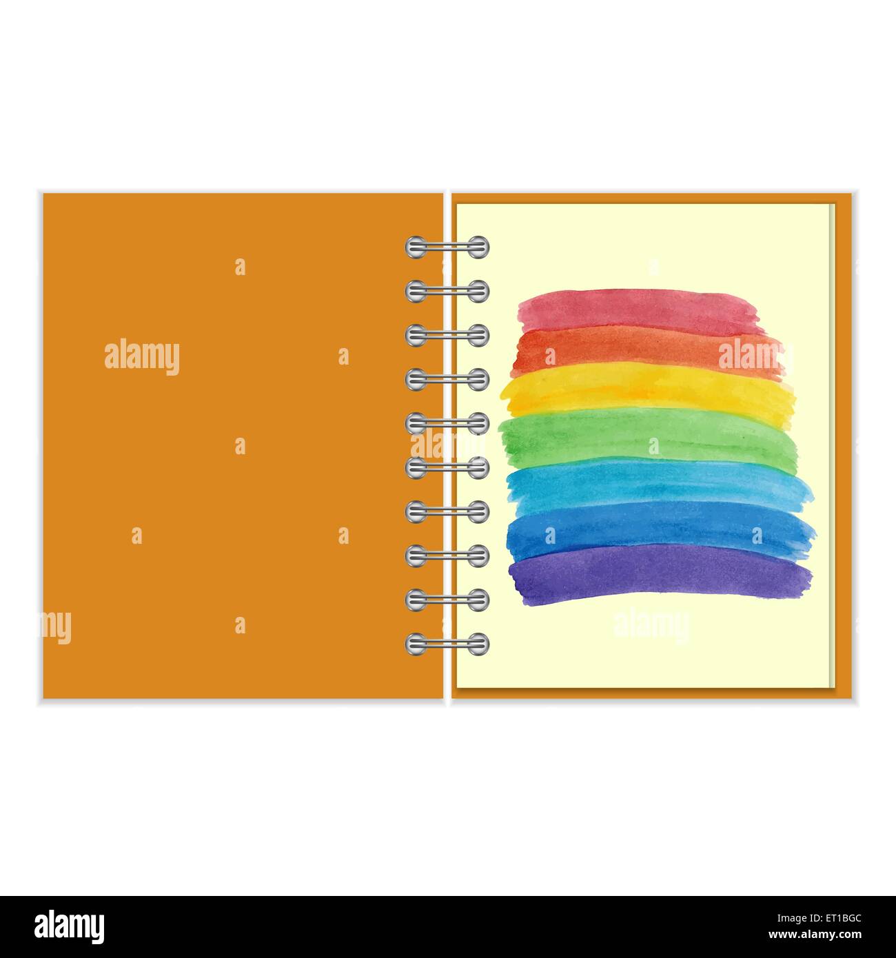 Spiral notebook with watercolor rainbow Stock Vector Image & Art - Alamy