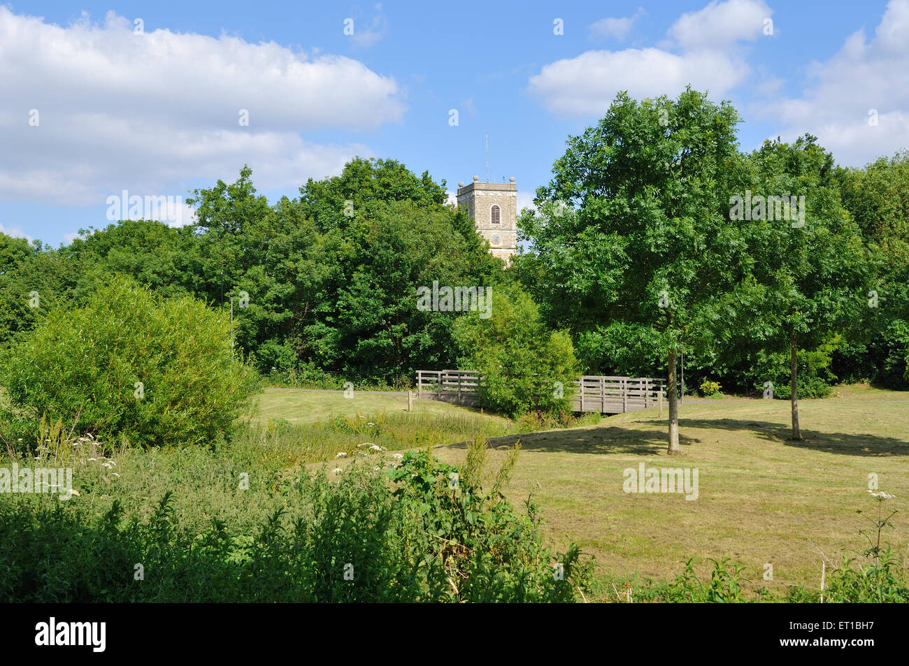 Ladywell Fields, Lewisham, South East London UK, with St Mary's church ...