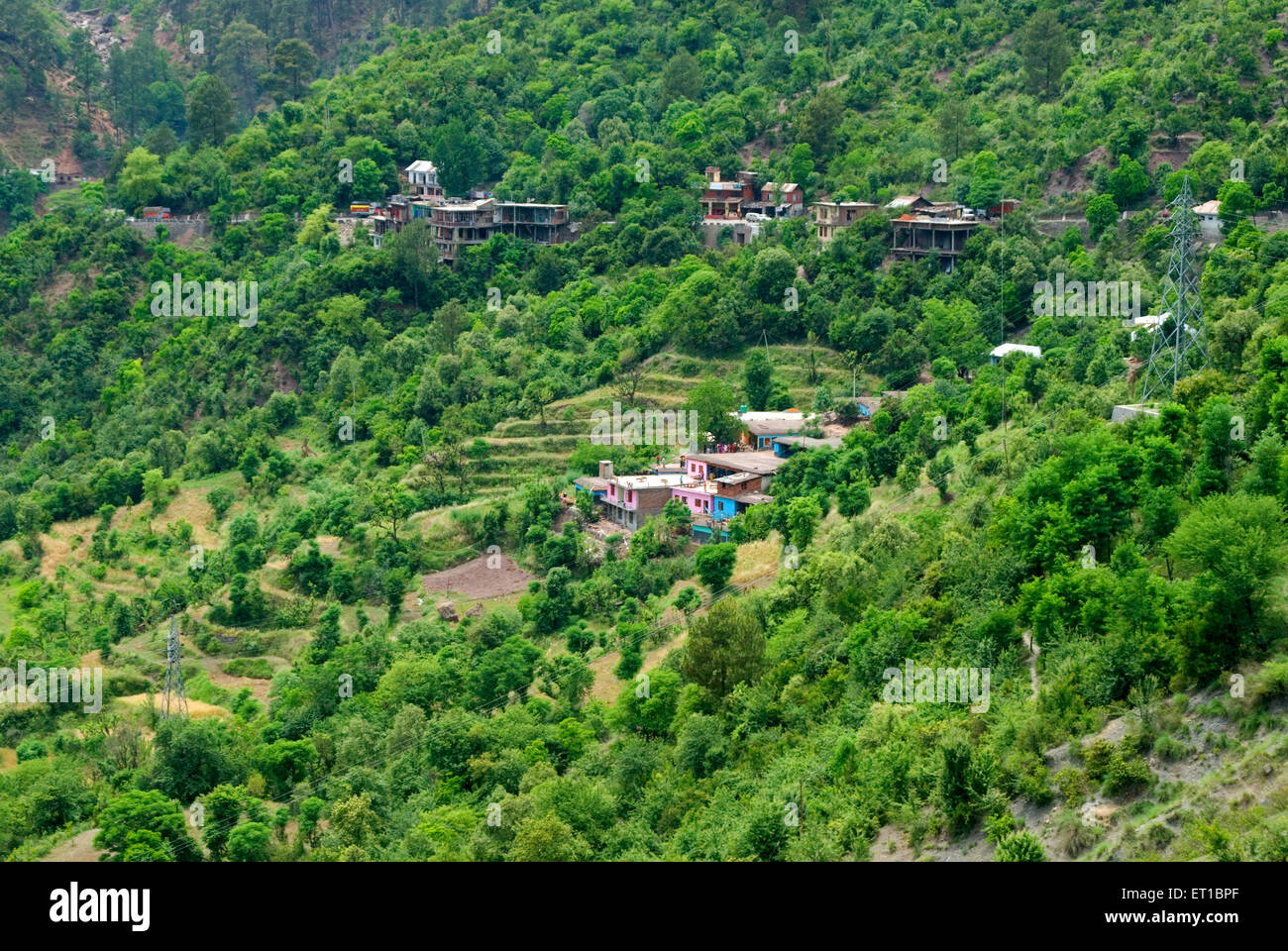 Village hill Jammu Srinagar road Jammu & Kashmir India Asia Stock Photo ...