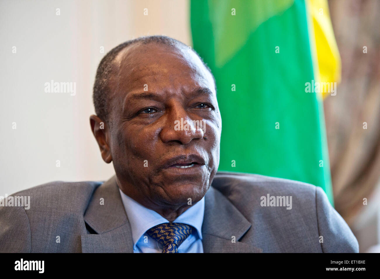 Alpha Conde, president of the Republic of Guinea in PARIS Stock Photo ...