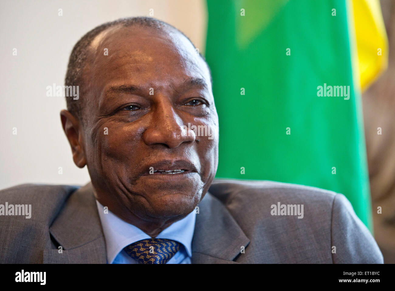 Alpha Conde, president of the Republic of Guinea in PARIS Stock Photo ...