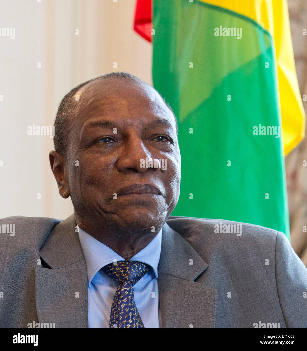 Alpha Conde, president of the Republic of Guinea in PARIS Stock Photo ...