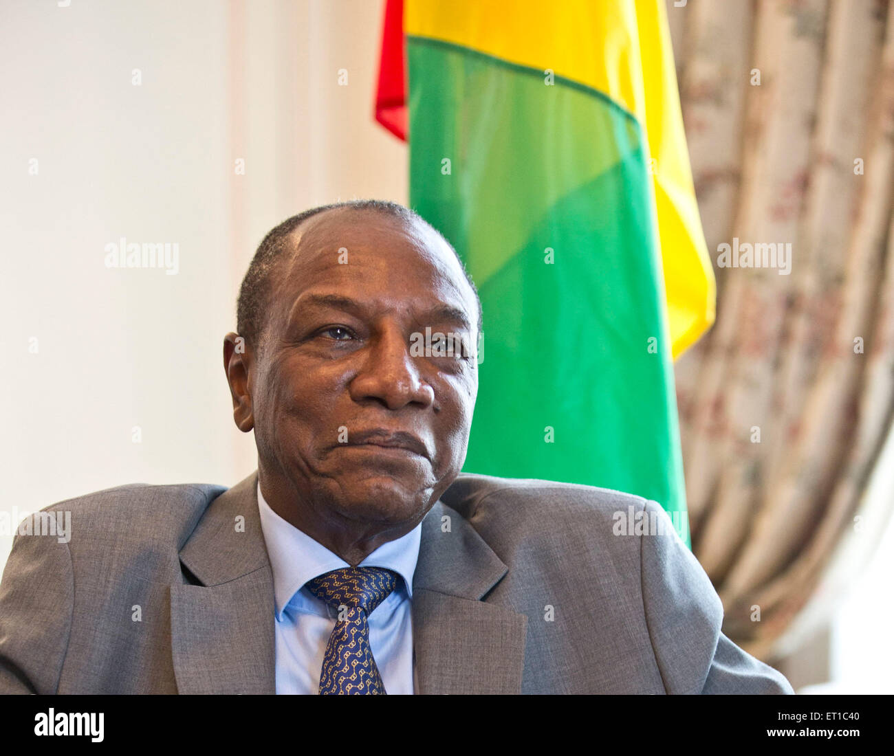 Alpha Conde, president of the Republic of Guinea in PARIS Stock Photo ...