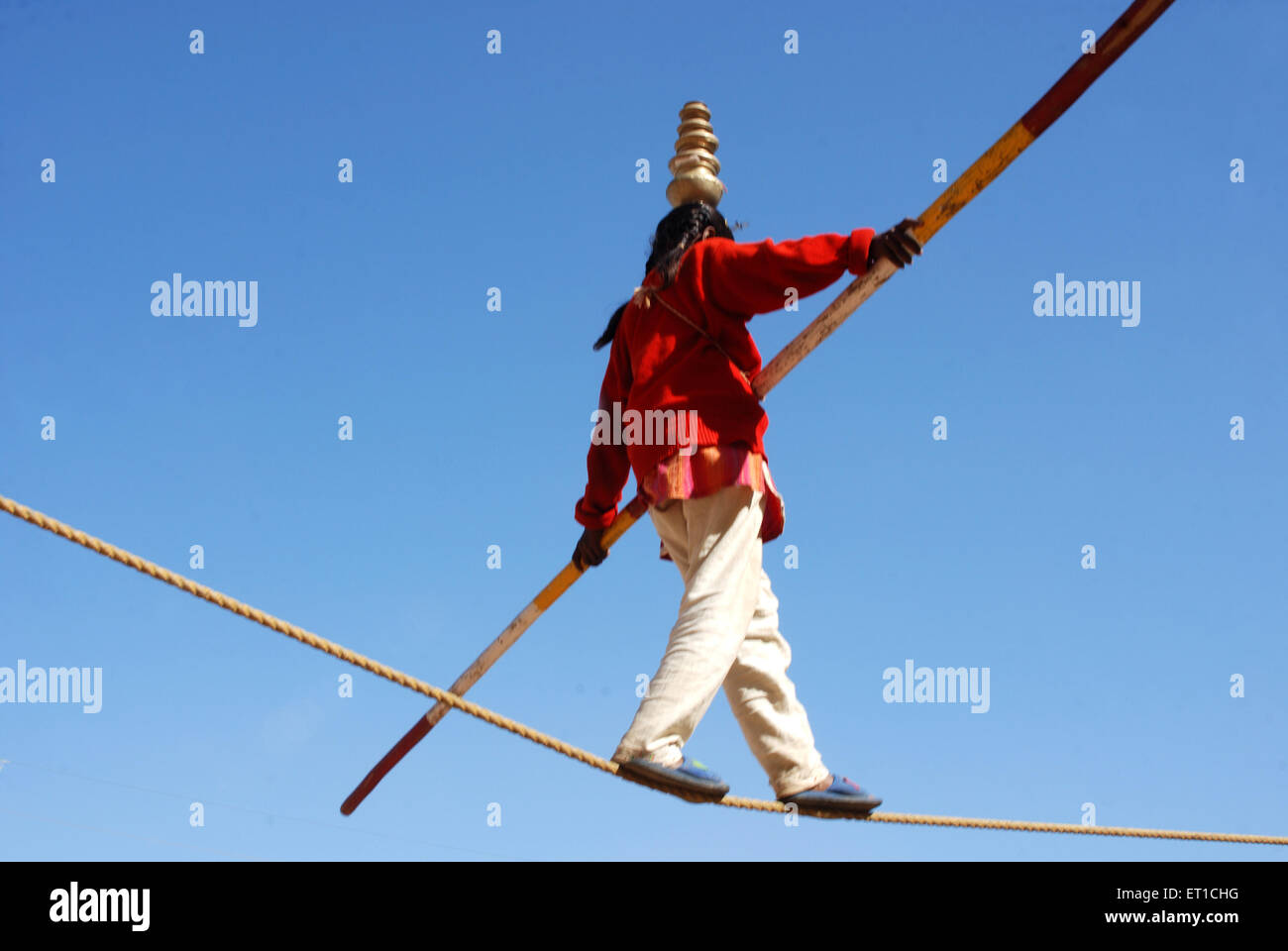 Acrobat on rope hi-res stock photography and images - Alamy