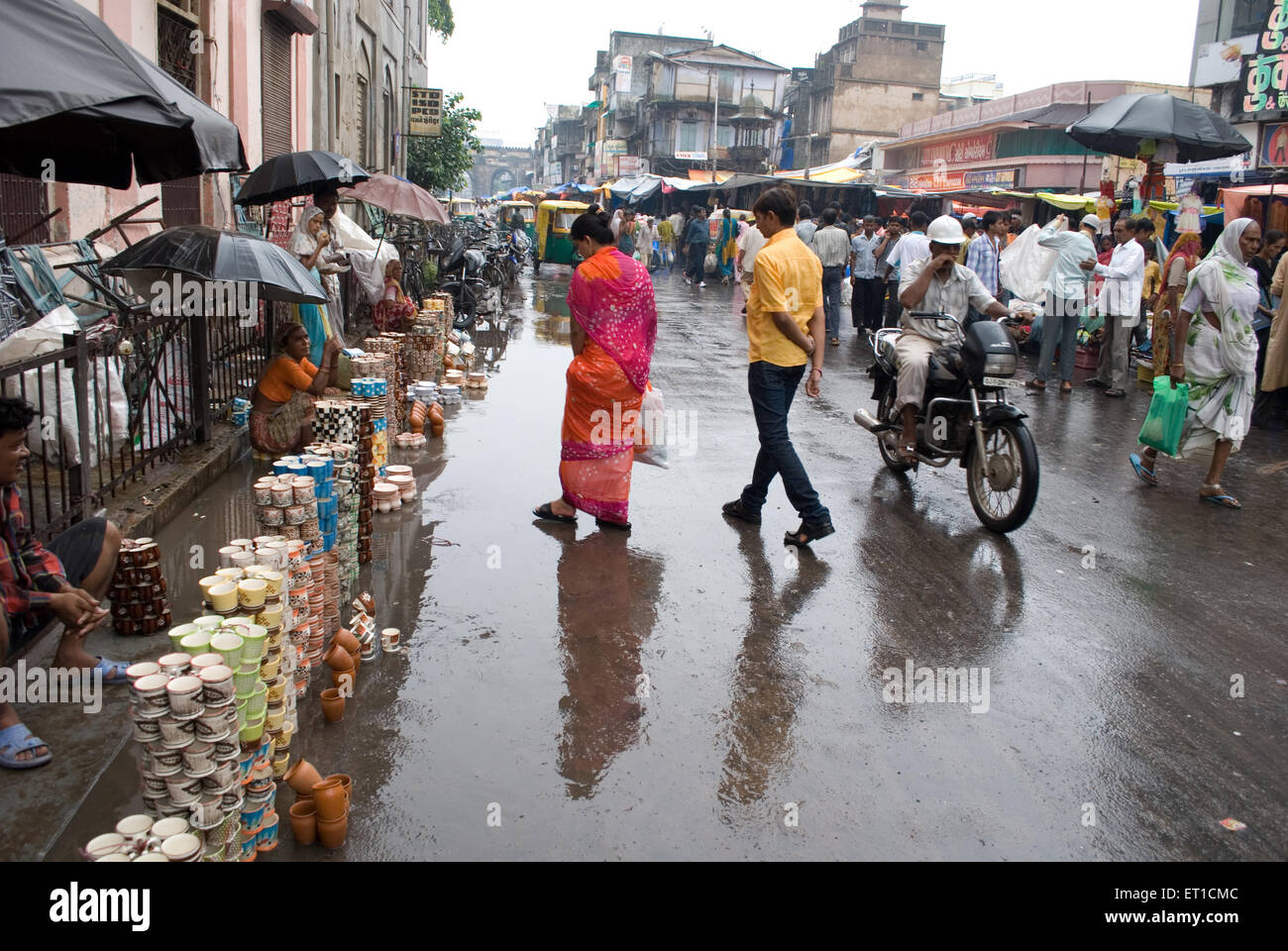 Market scene in monsoon ; Ahmedabad ; Gujarat ; India Stock Photo - Alamy