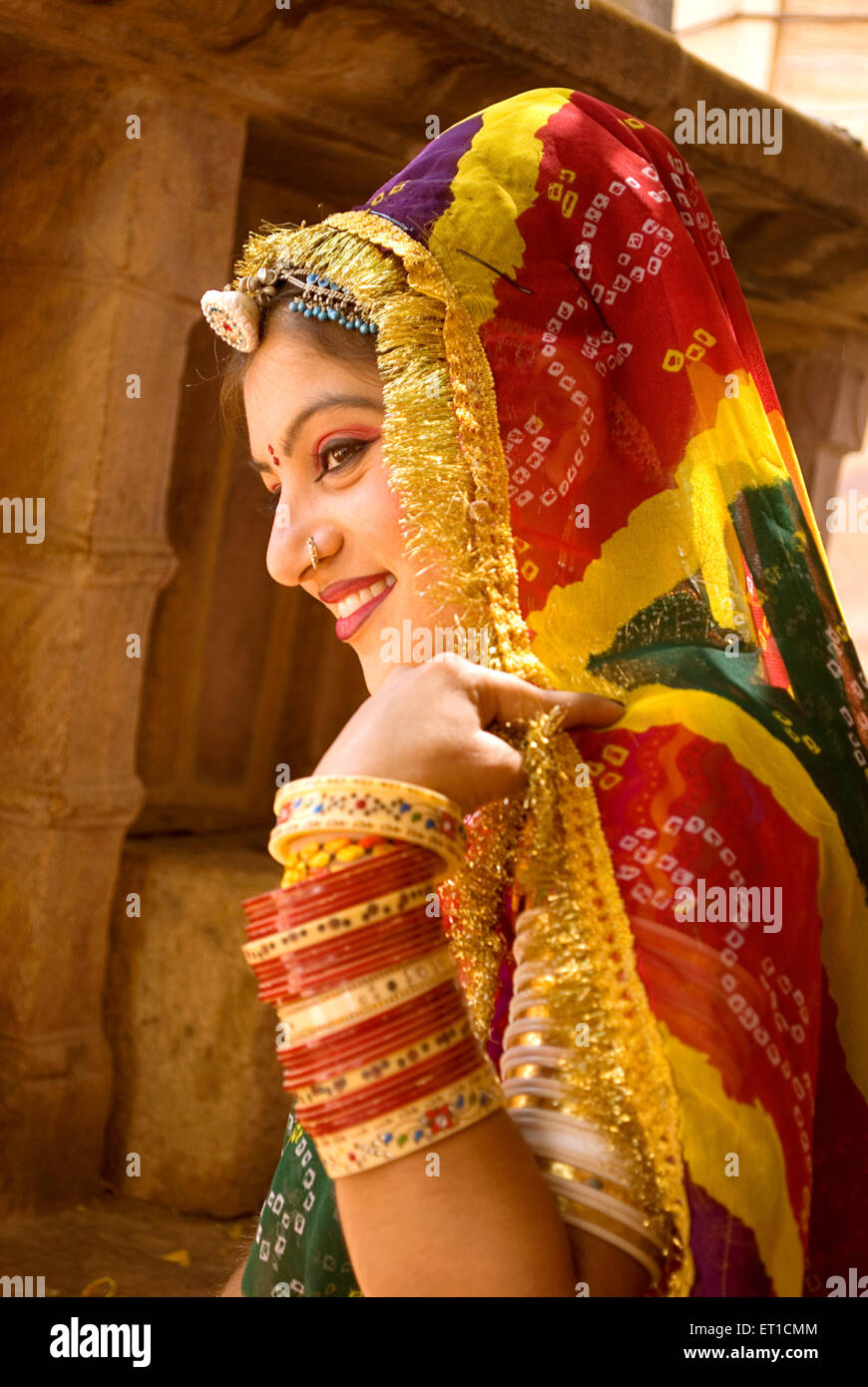 Portrait of rajasthani woman ; Rajasthan ; India MR#704 Stock Photo - Alamy
