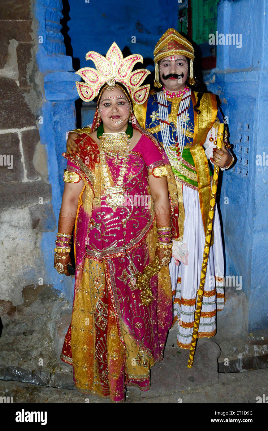 Two woman in disguise of some Hindu mythological characters on occasion ...