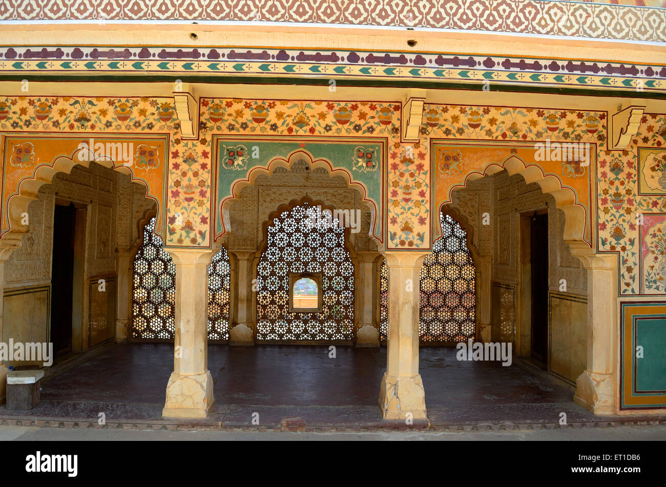 carved Jharoka in Amer Fort Jaipur Rajasthan India Stock Photo - Alamy