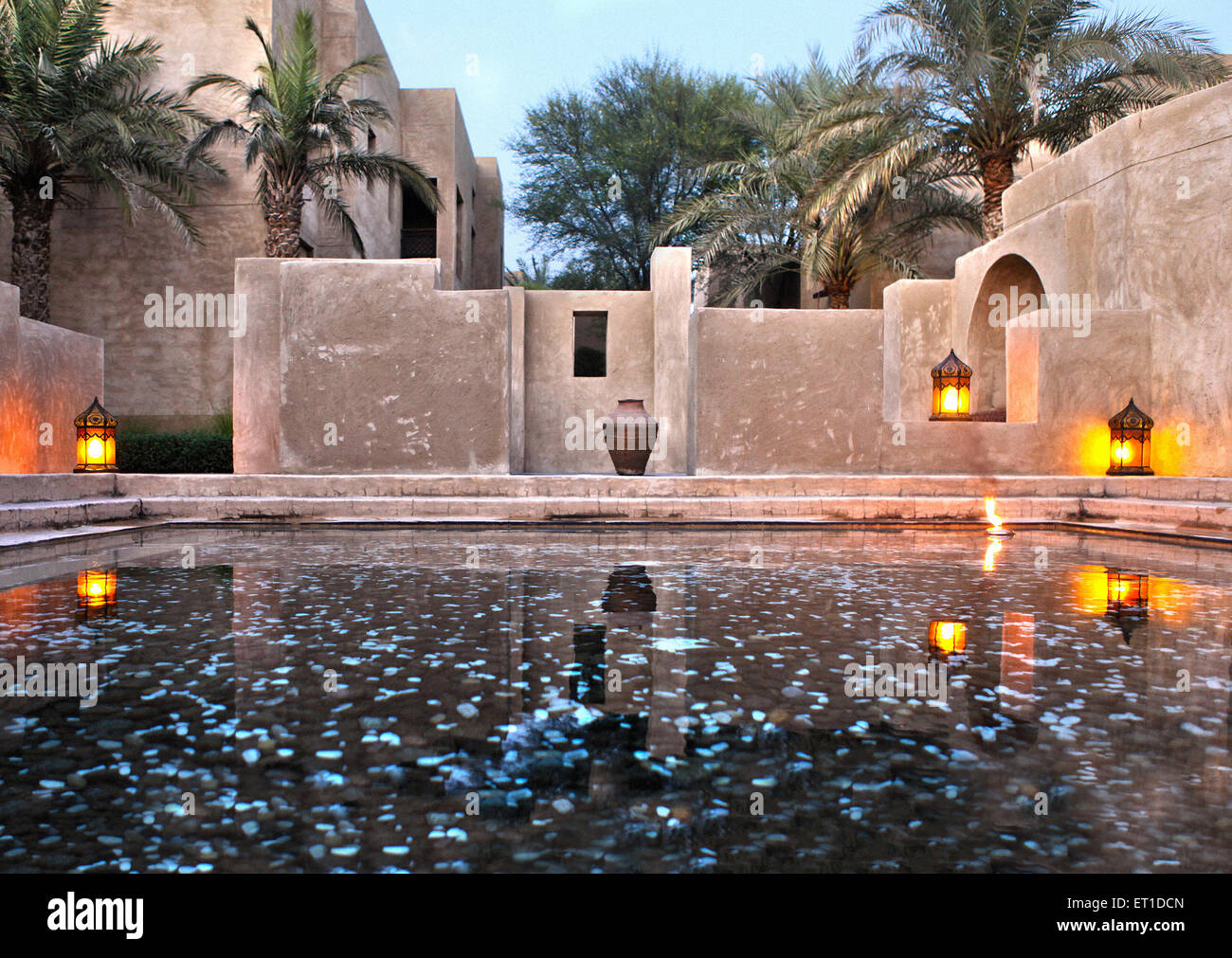 Desert oasis Old Arabian Classic architecture or styled clay and Adobe ...