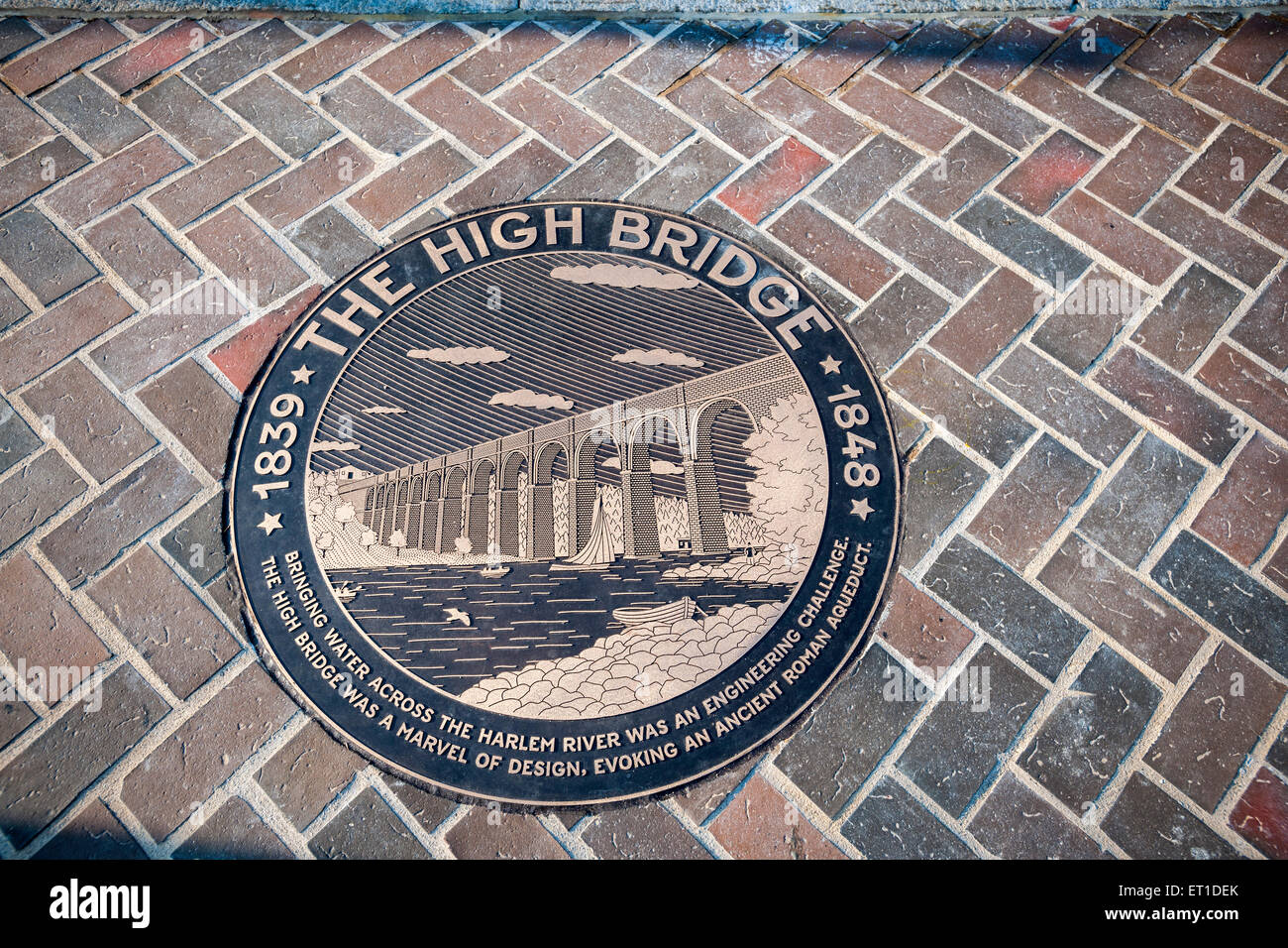 Historical plaques on the newly opened reconstructed High Bridge ...