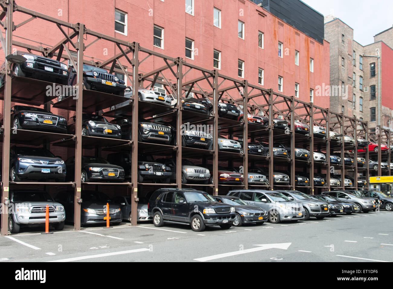 A stacked car park in Manhattan Stock Photo - Alamy