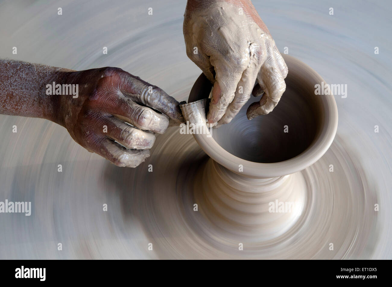 Potter making earthen pot in Bikaner at rajasthan India Asia Stock ...